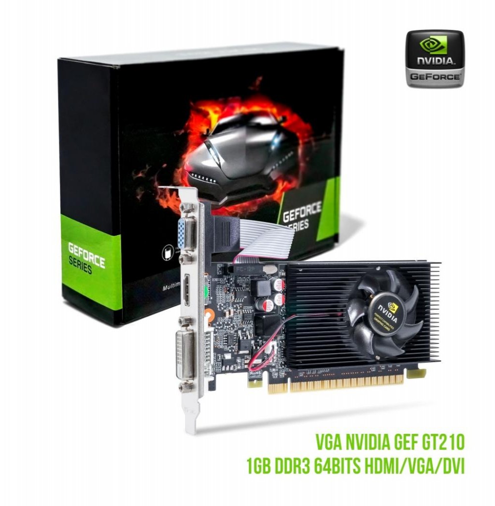 Placa de Video 1GB EXP. GF-GT210 DDR3 64BITS HDMI/VGA/DV - Geral