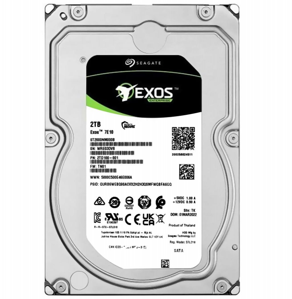 HD SATA3 2TB Seagate Exos 7E10 ST2000NM000B - Seagate