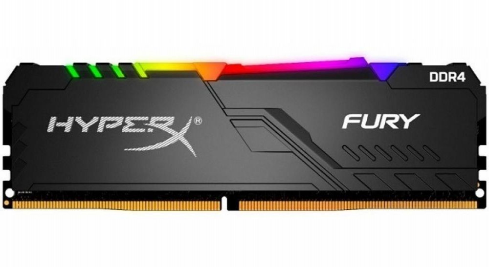 Memória RAM Kingston HyperX Fury Black RGB DDR4 16GB 3200 - Kingston